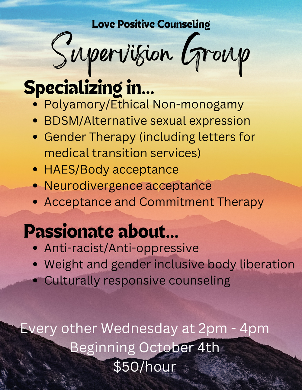 Supervision | Book Your Session — Love Positive Counseling and Bookshop