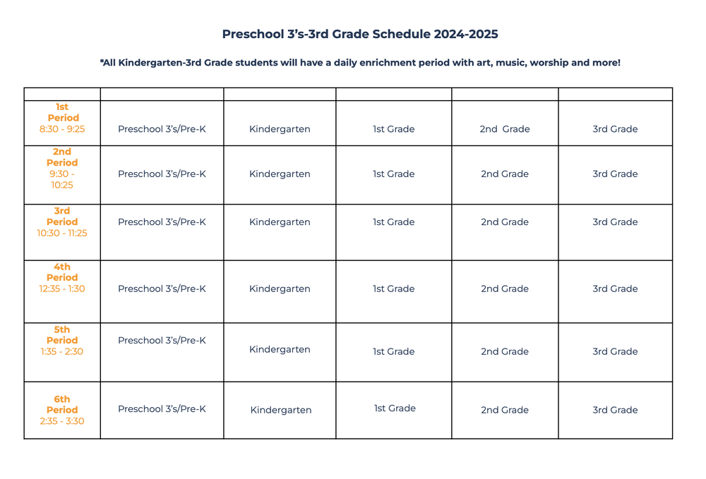 Class Schedules — Northpoint Classes
