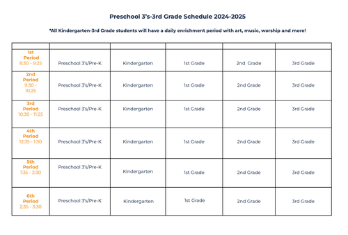 Class Schedules — Northpoint Classes