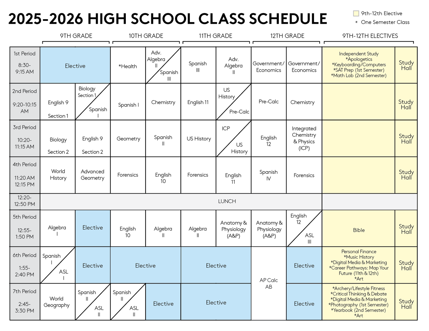 Class Schedules — Northpoint Classes