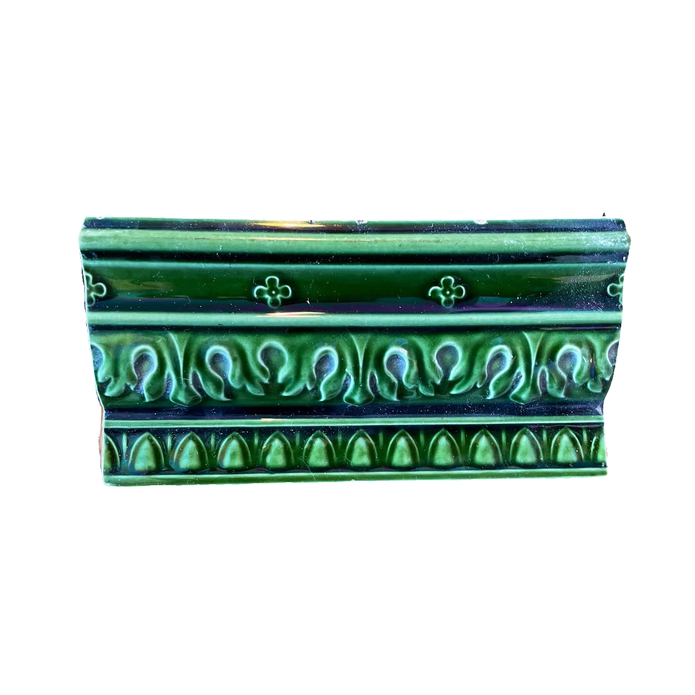 1920s Antique Green Bullnose Cap Tiles — Storied Salvage Tile