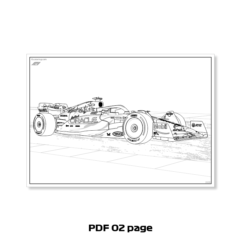 Max Verstappen RB20 coloring page — f1coloring
