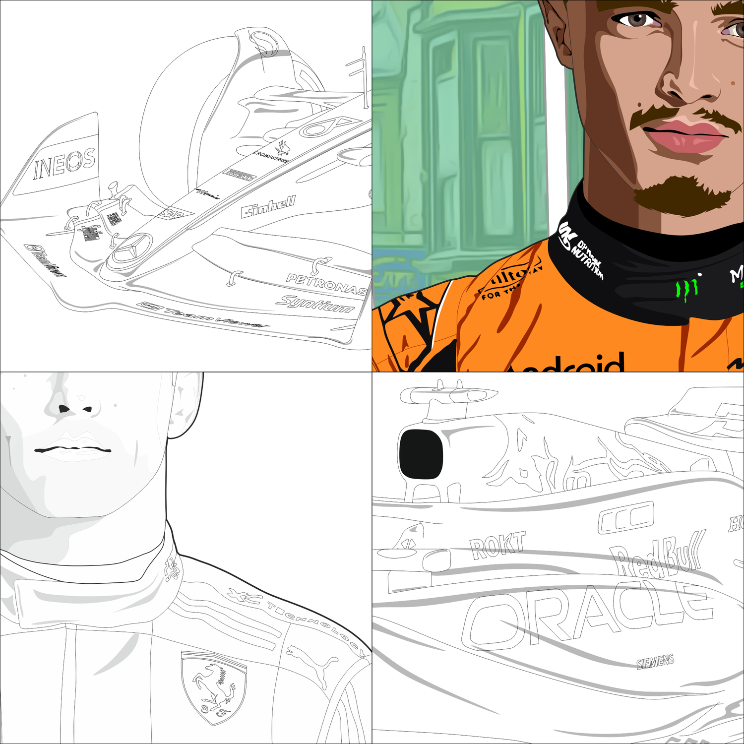 Max Verstappen RB20 coloring page — f1coloring