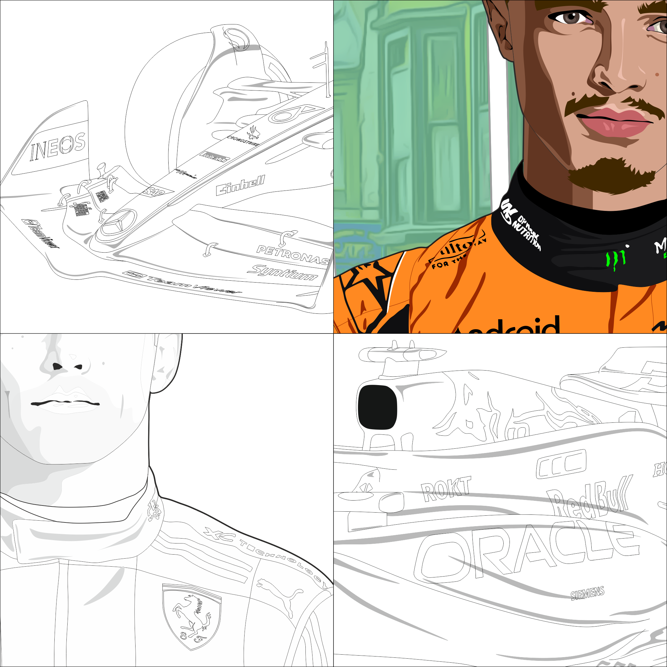 Max Verstappen RB20 coloring page — f1coloring