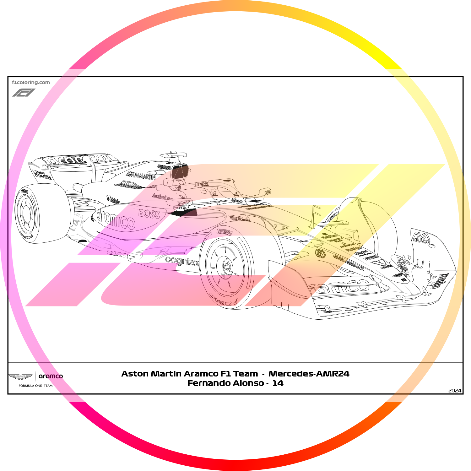 Max Verstappen RB20 coloring page — f1coloring