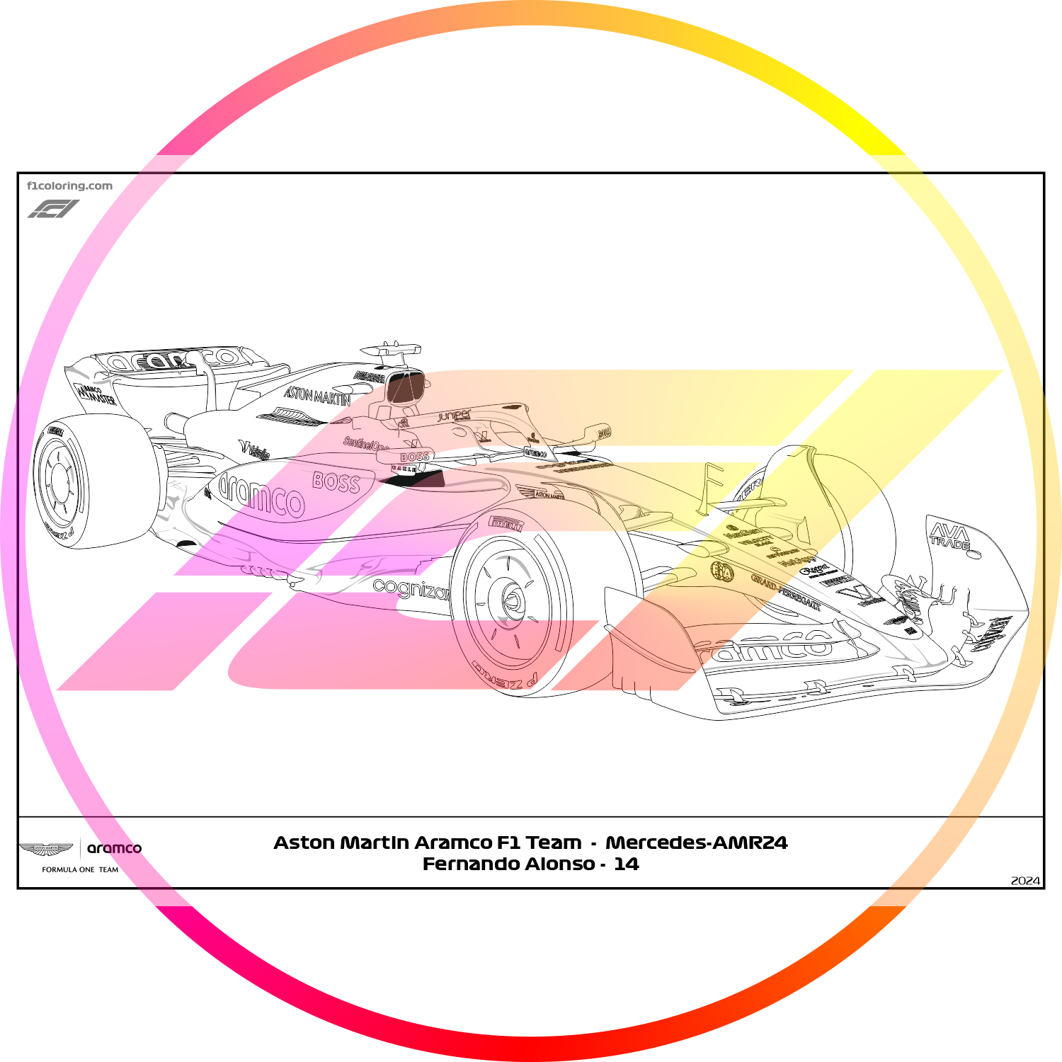 Max Verstappen RB20 coloring page — f1coloring