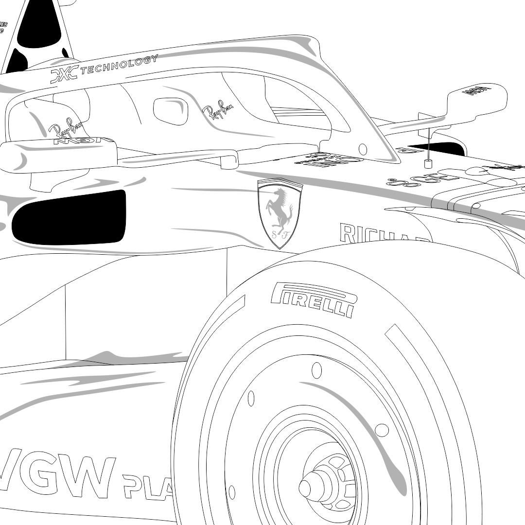 F1 Coloring Pages Ferrari [2025]