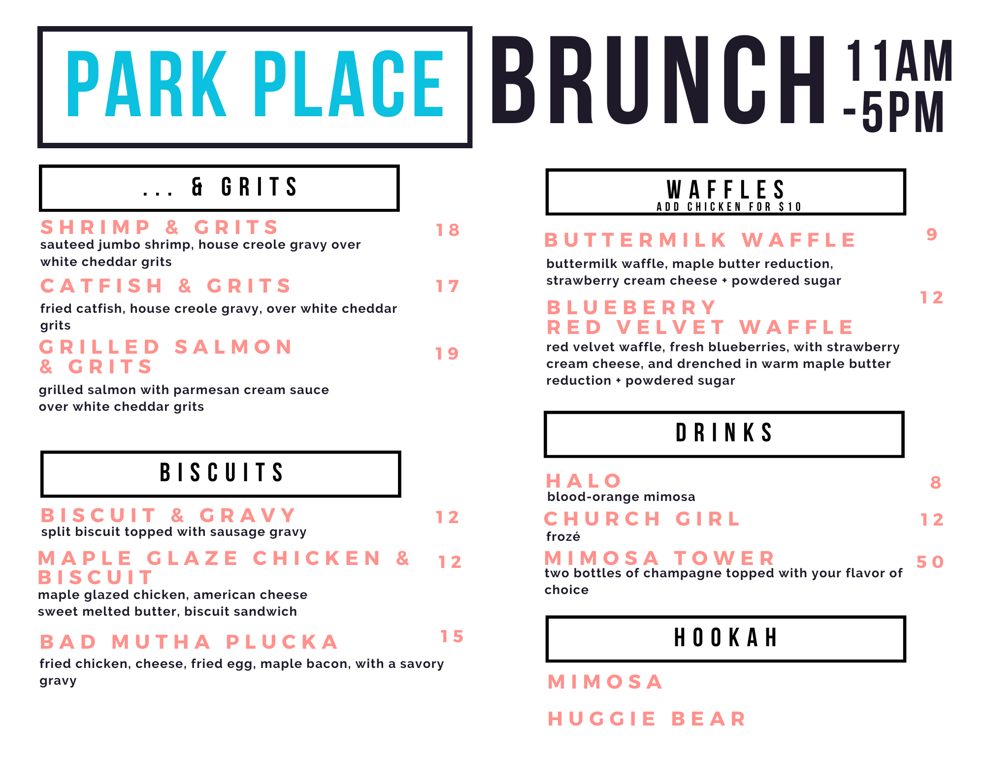 Our Menus