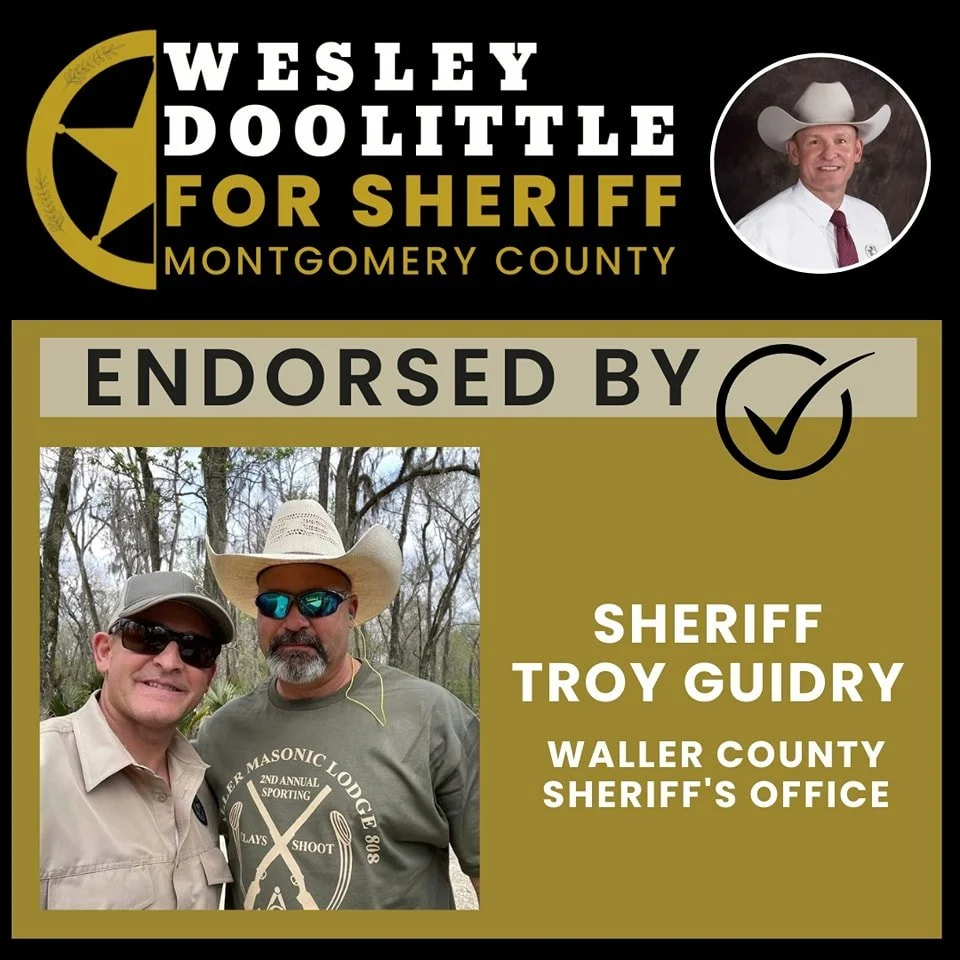 Endorsements Wesley Doolittle For Montgomery County Sheriff