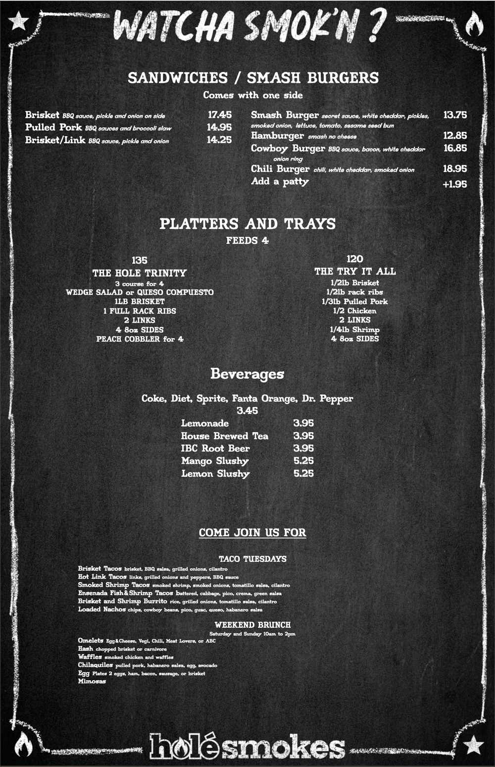Menu — Holé Smokes