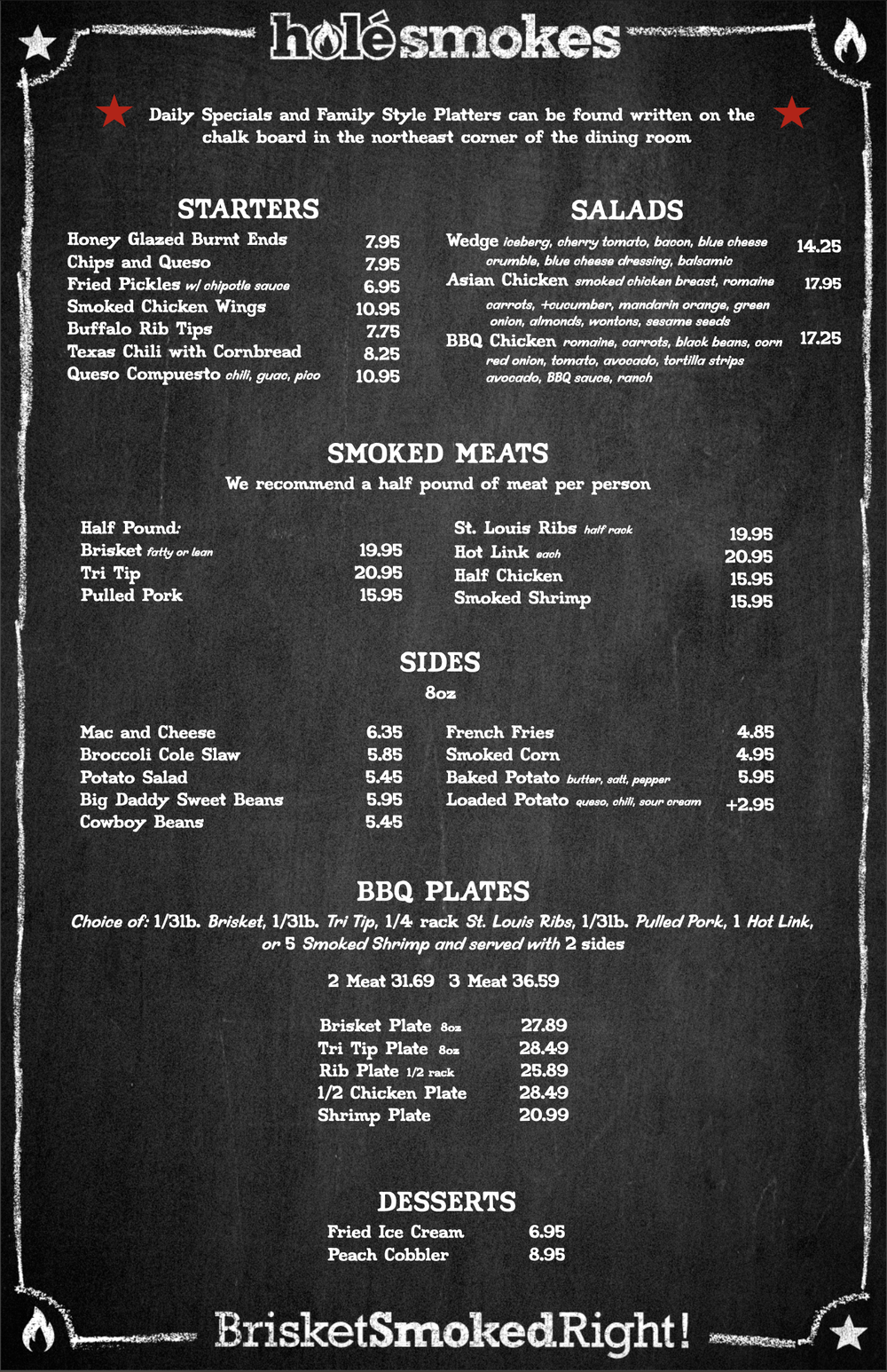 Menu — Holé Smokes