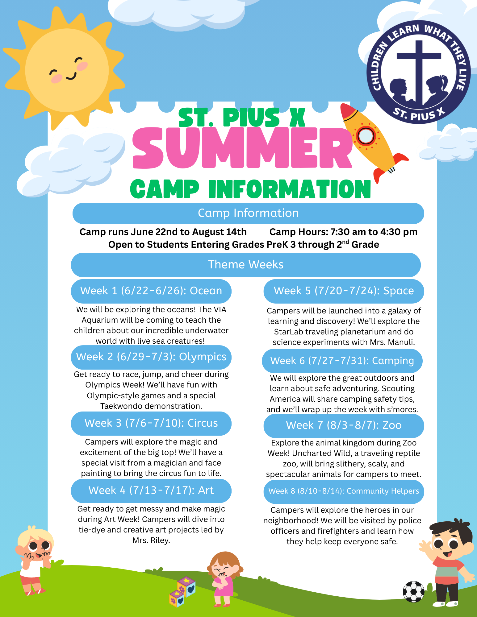 Summer Camp | Join Our Fun Adventure — St. Pius X School