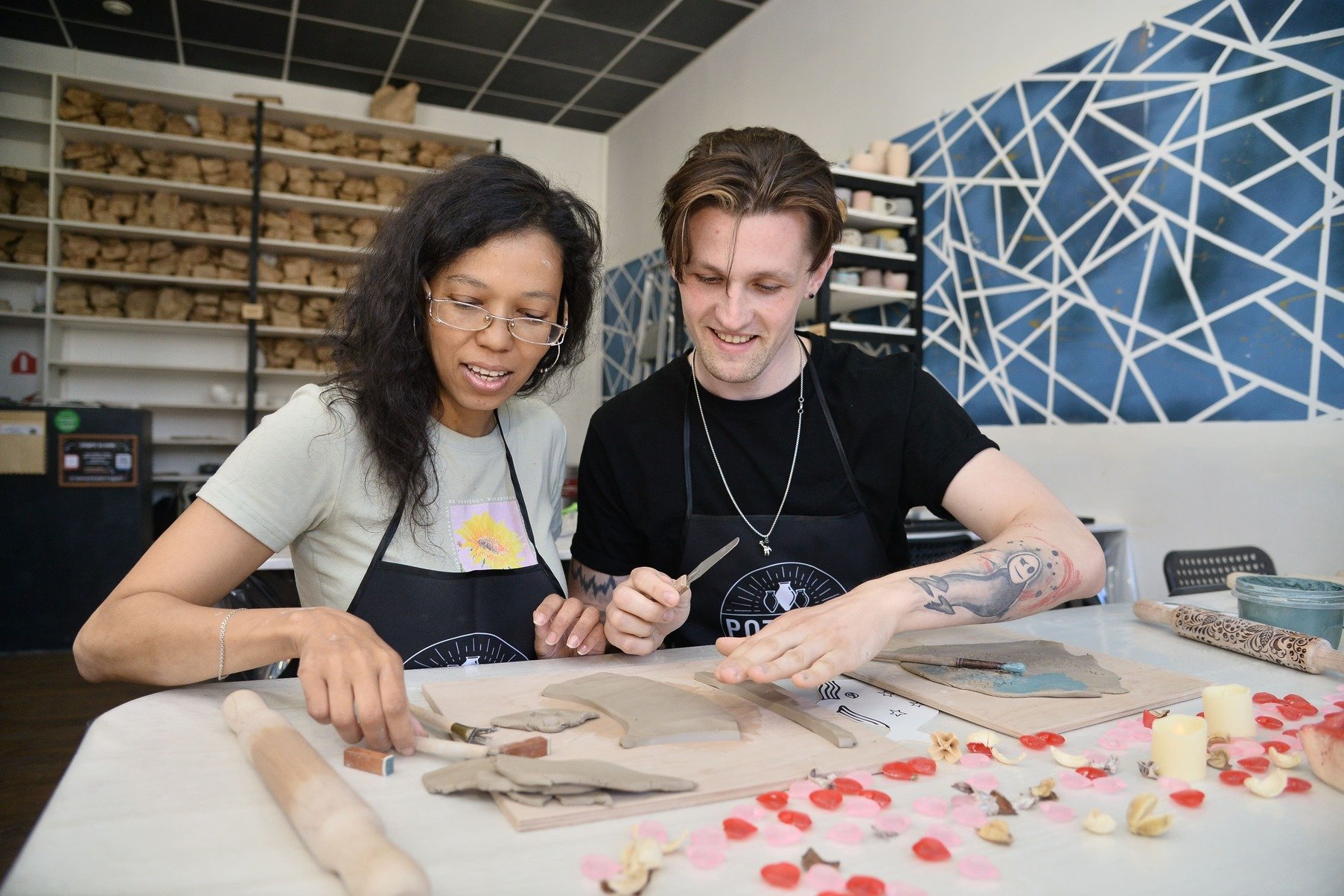 Date night pottery class for couples in Boston, MA