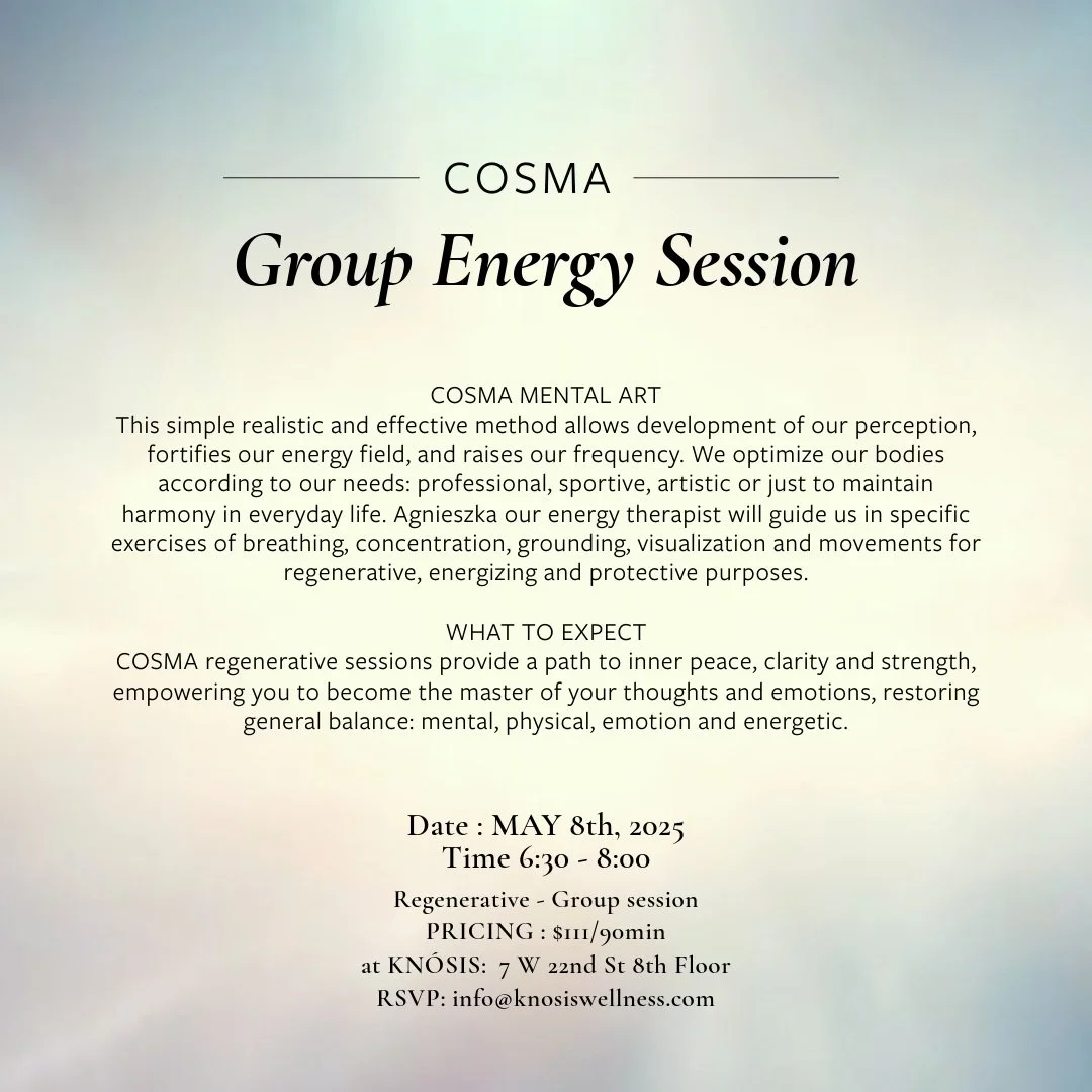 COSMA Group Energy Session at KNOSIS Physiotherapy & Wellness, Flatiron ...