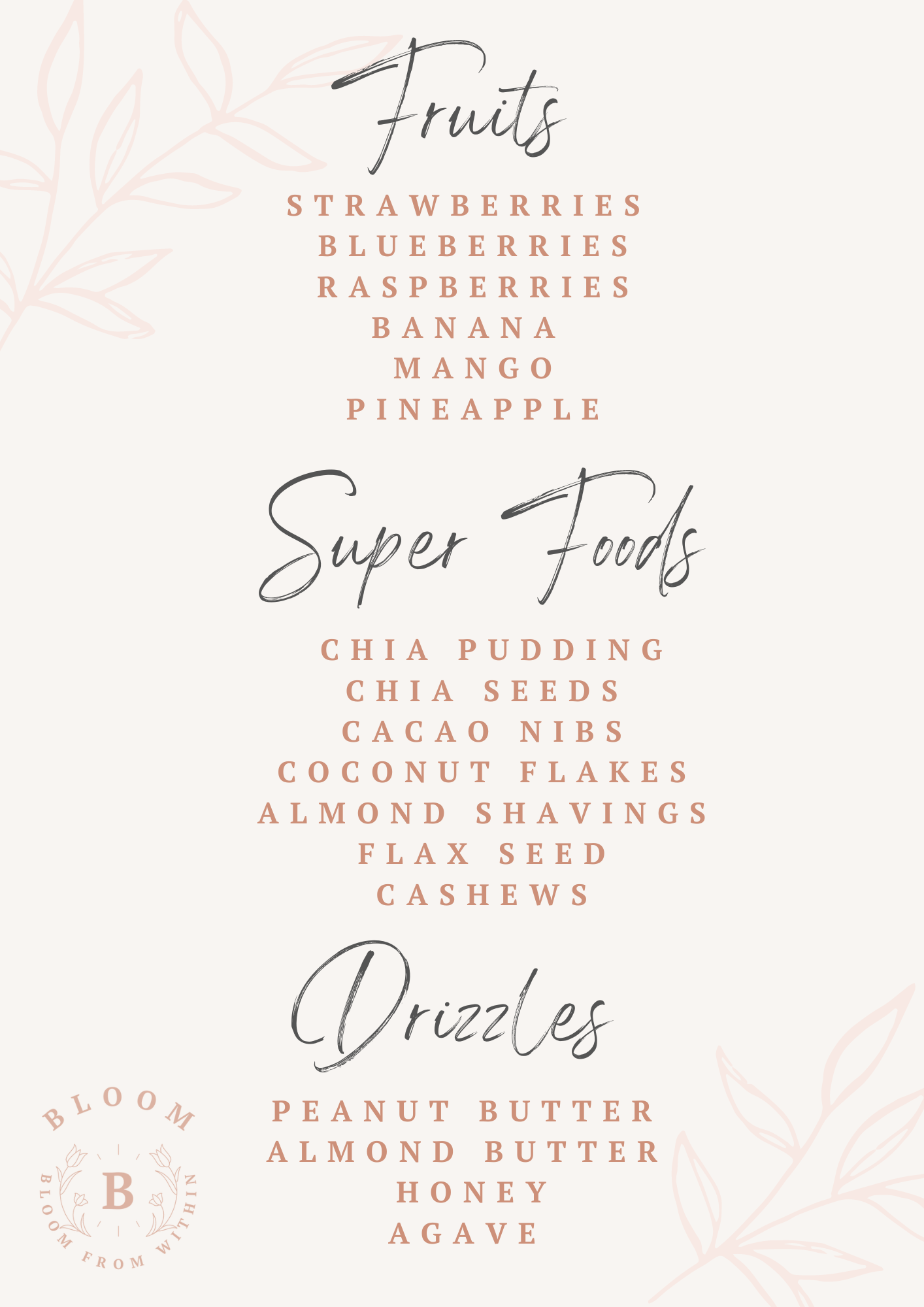 Menu 1 — Bloom