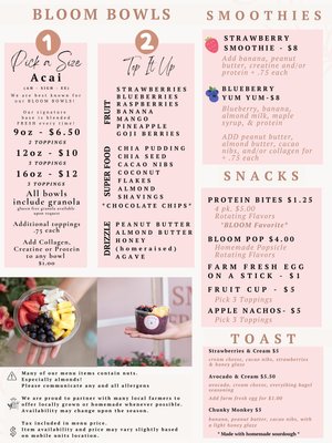 Menu 1 — Bloom