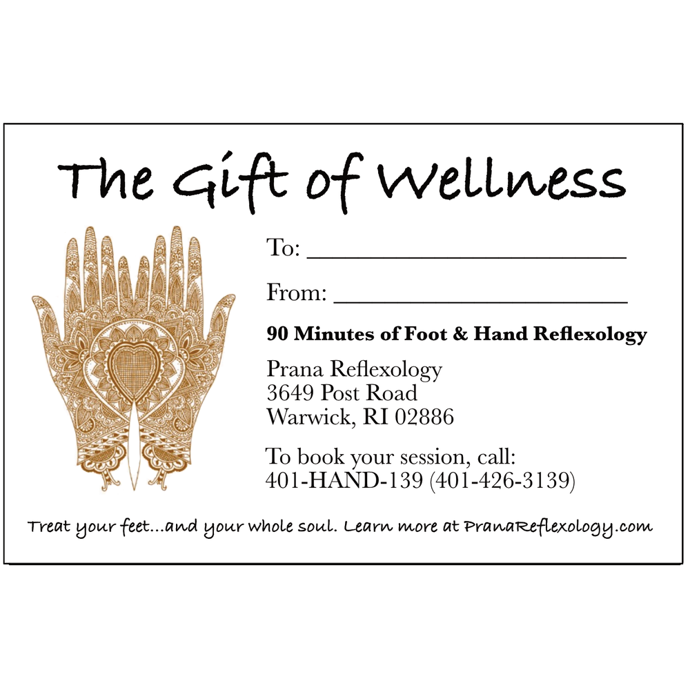 Reflexology gift certificates cards massage instant gift card printable ...