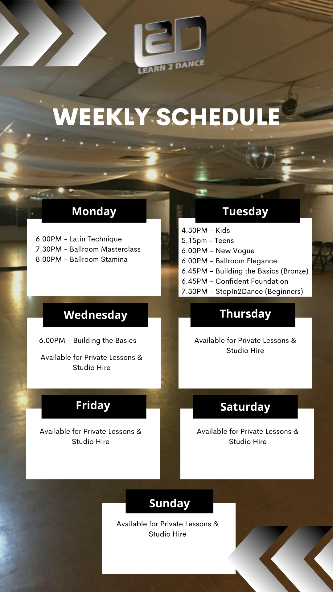 Timetable — Learn2Dance