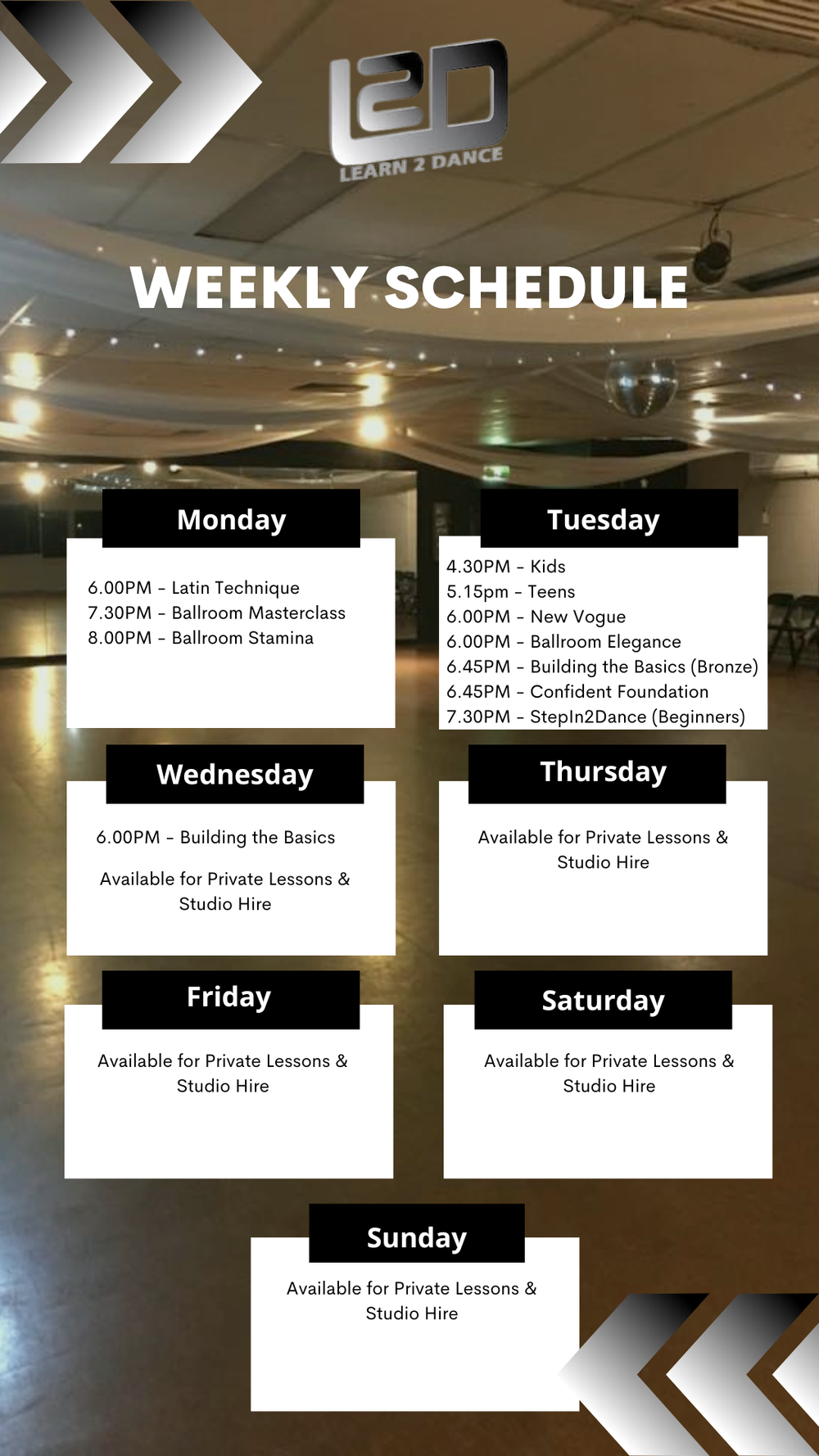 Timetable — Learn2Dance