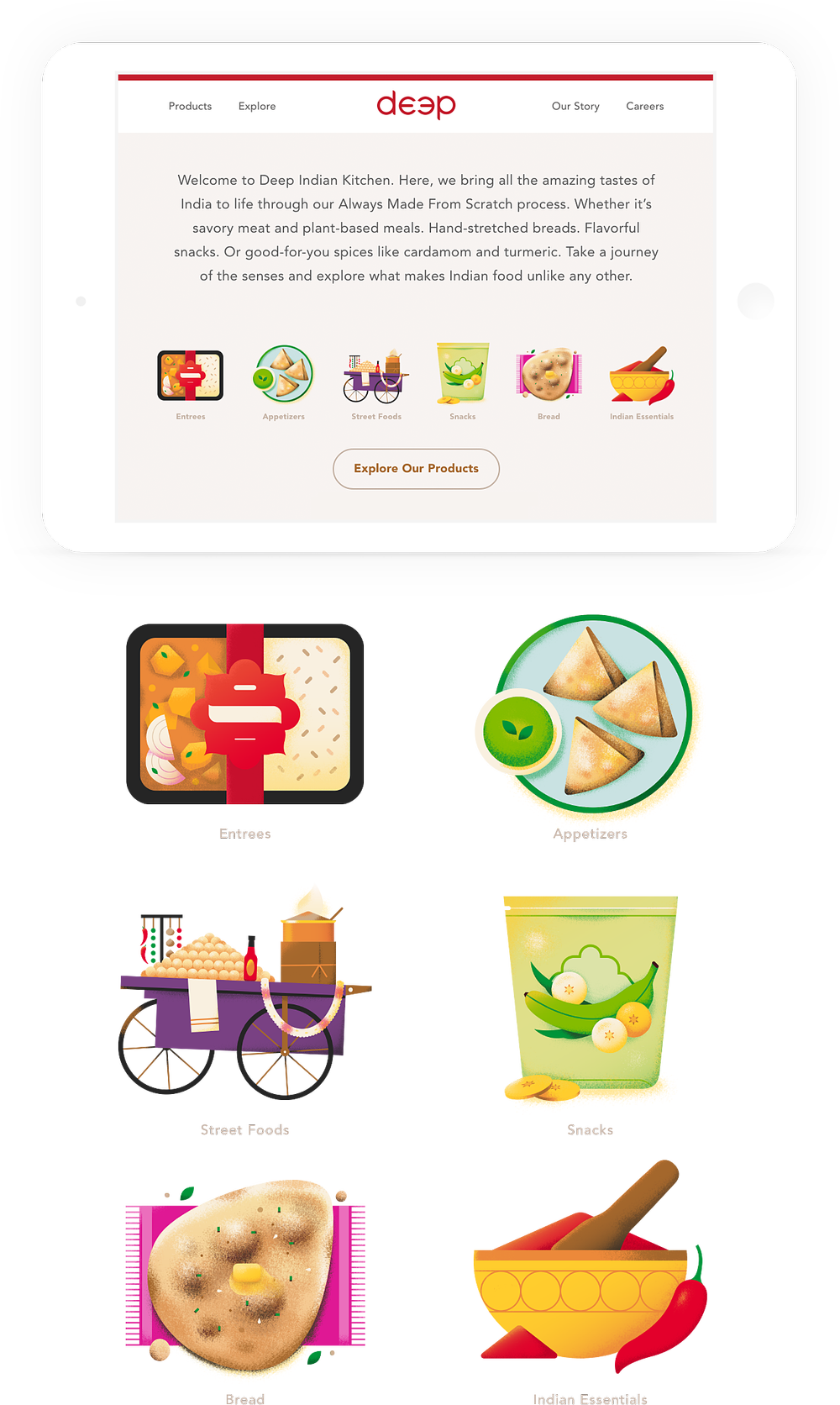 Deep Foods Indian Kitchen — Elen Winata - Digital Illustrator | Visual ...