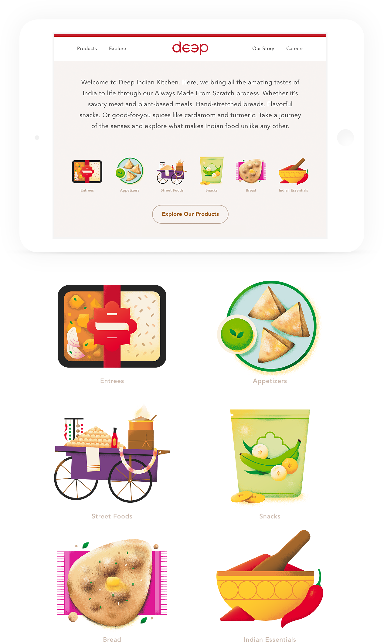 Deep Foods Indian Kitchen — Elen Winata - Digital Illustrator | Visual ...