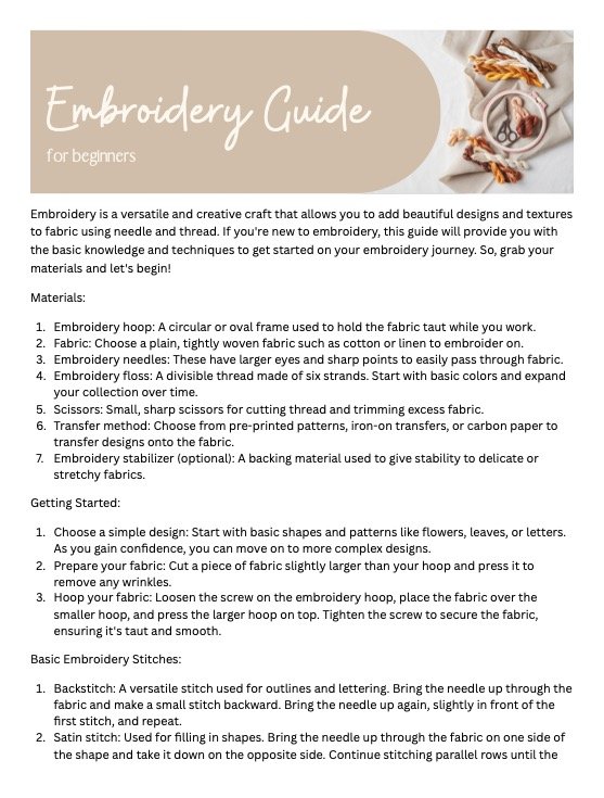 Embroidery Guide — Espresso Stitches