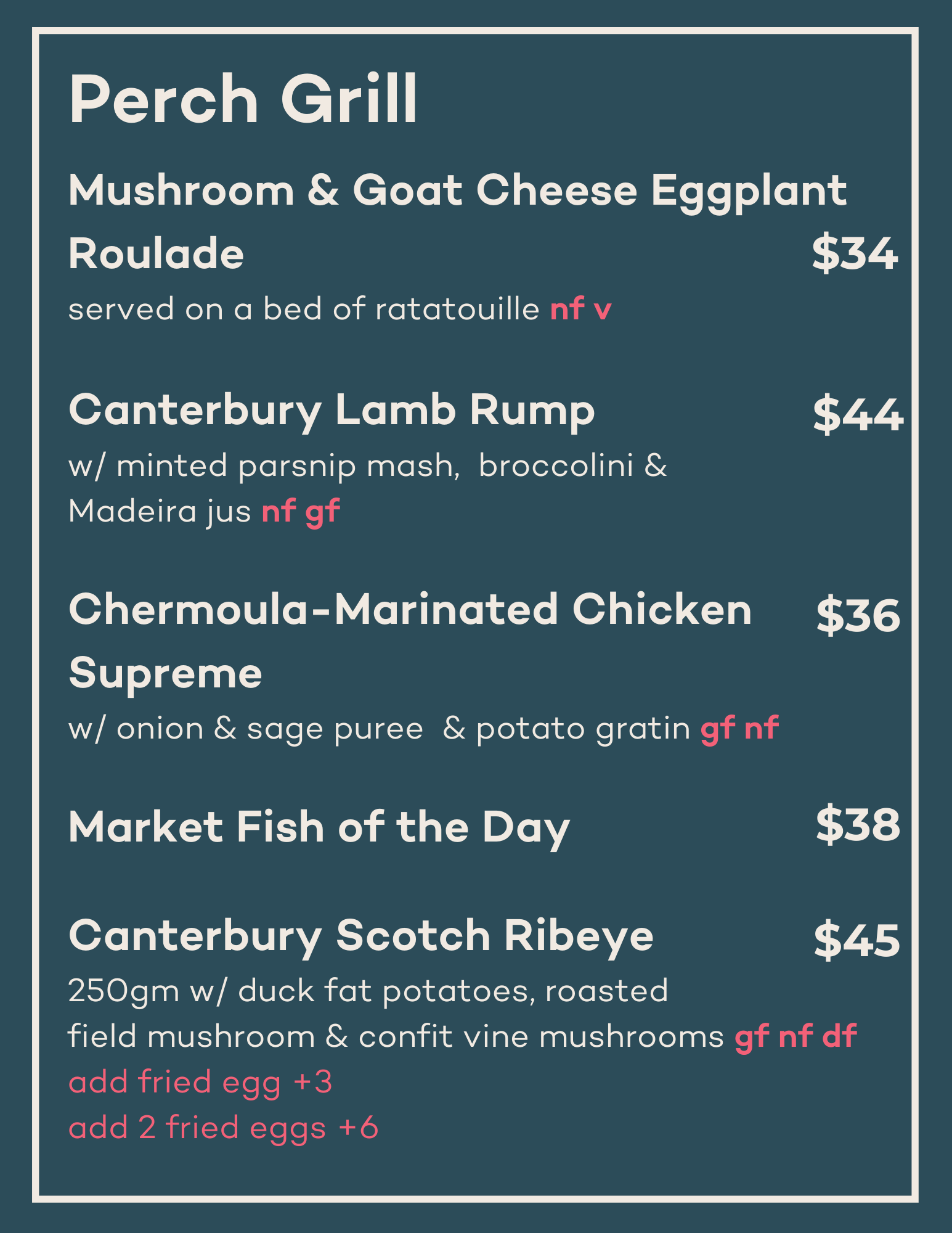 Our Food — Perch Dining + Bar