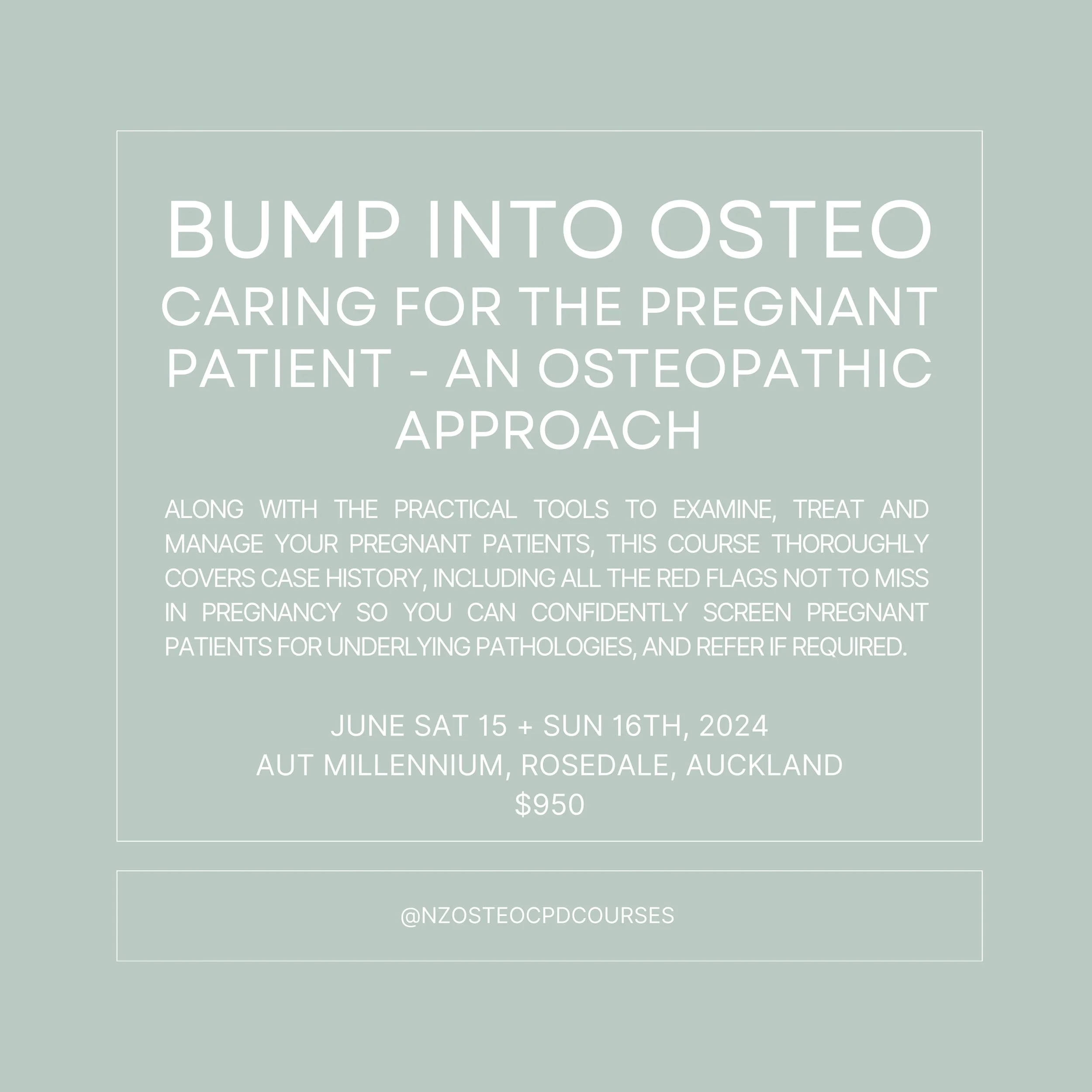 Auckland, New Zealand Osteopathic structural professional development courses, providing high ...