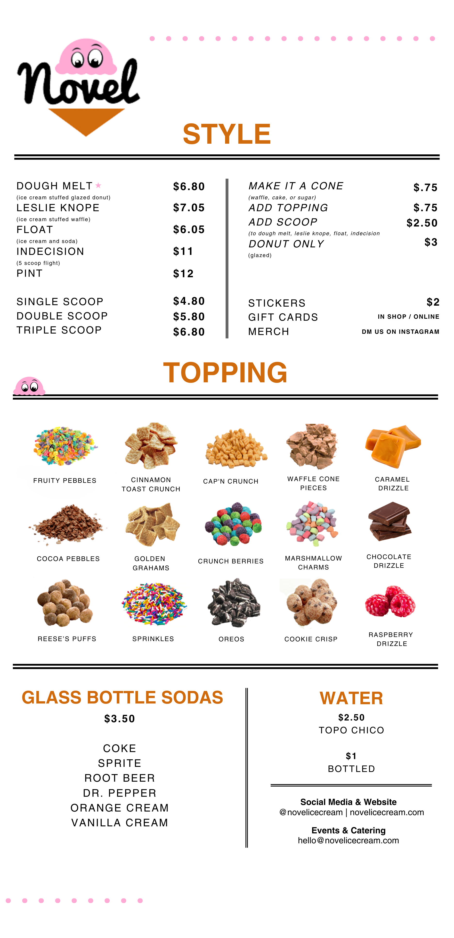 Ice Cream & Sorbet Menu in Phoenix & Mesa — Novel Ice Cream