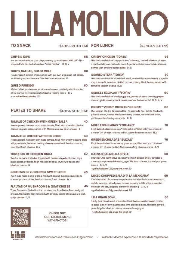 Menu — Lila Molino