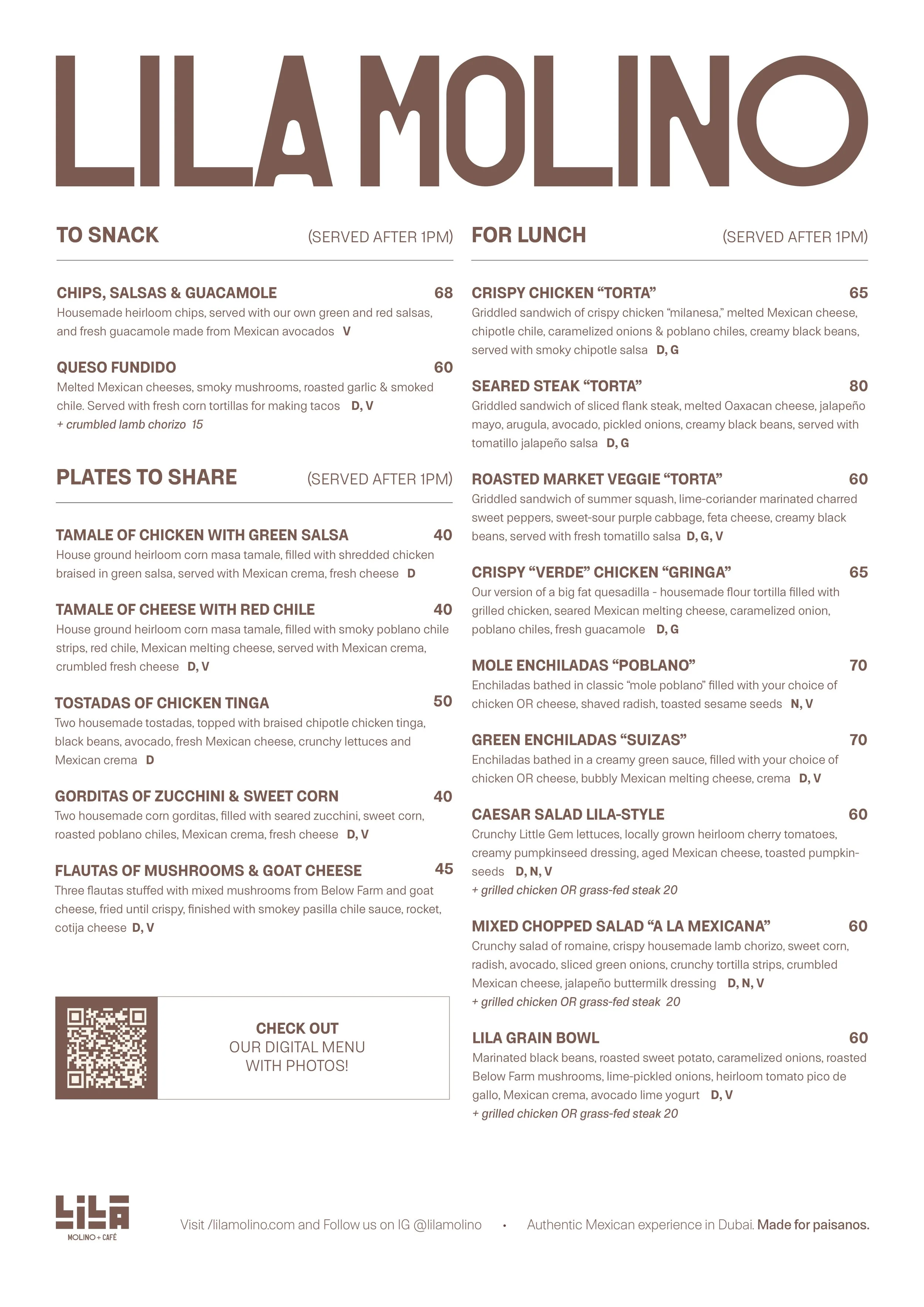 Menu — Lila Molino