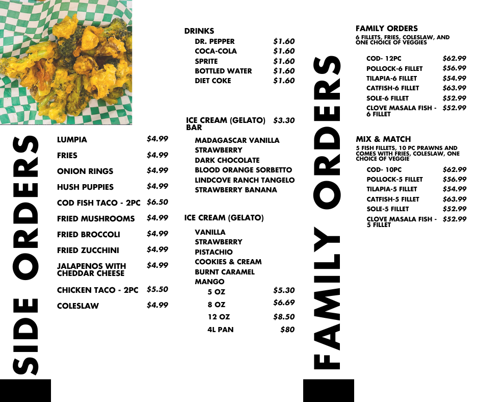 Menu — Clove Fish & Chicken