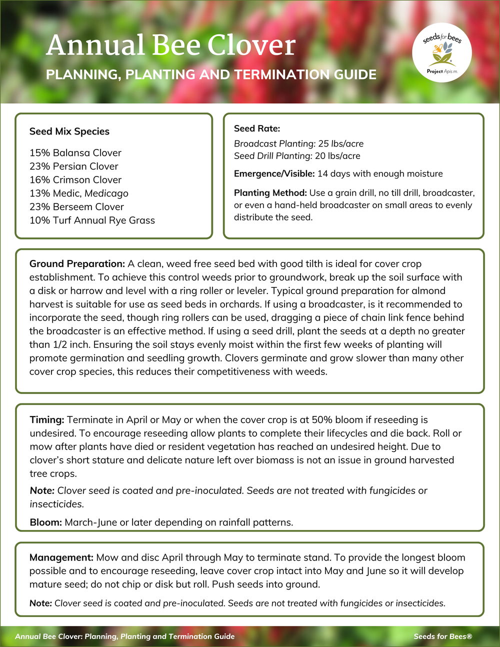 Seed Mixes- Detailed — Project Apis m.