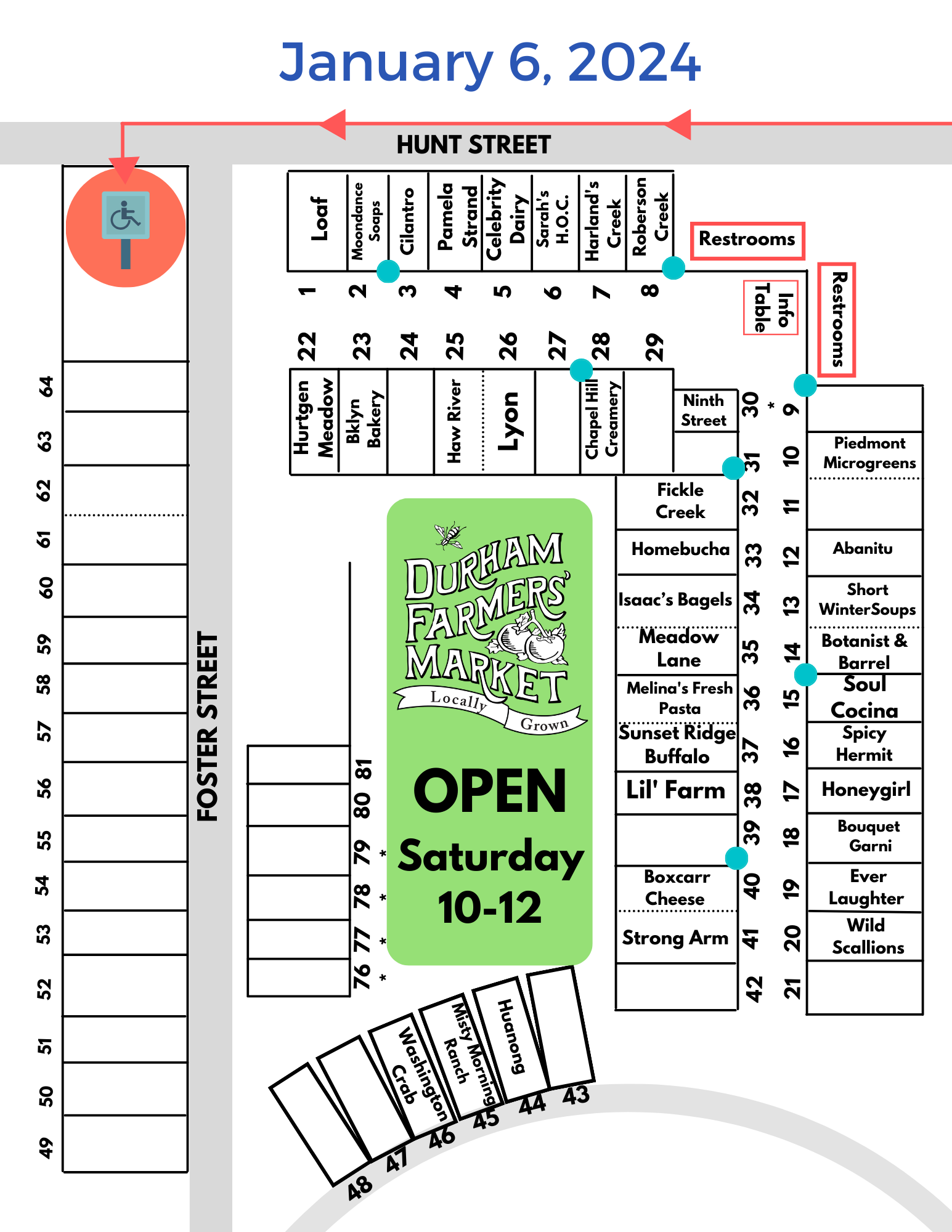 Vendor Stall Map — Durham Farmers Market