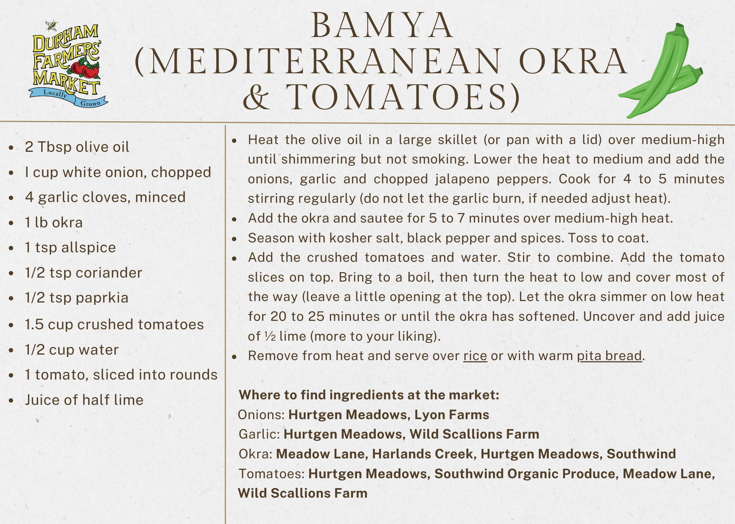 recipes — Durham Farmers Market