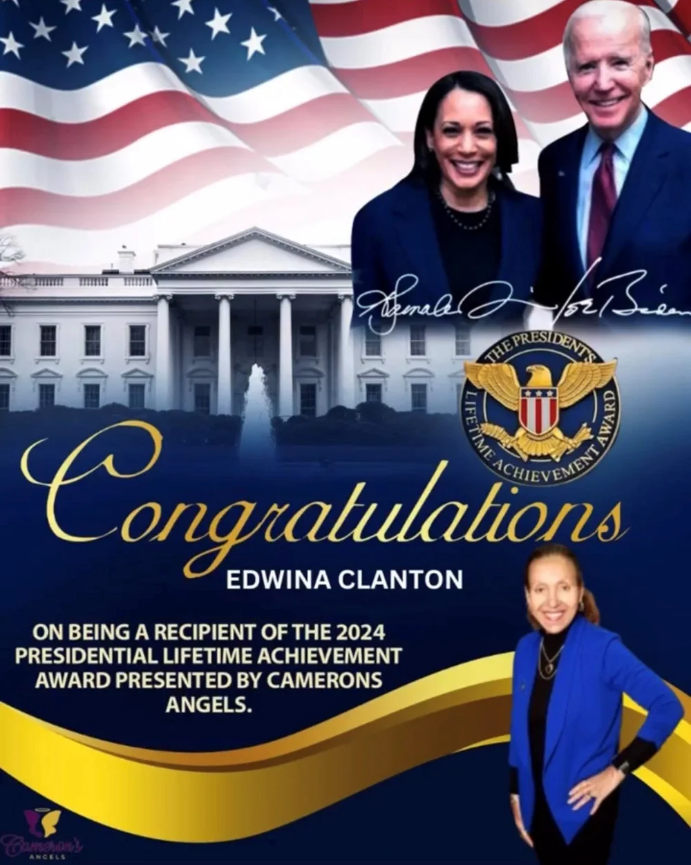 Presidential Lifetime Achievement Recipients — Cameron's Angels