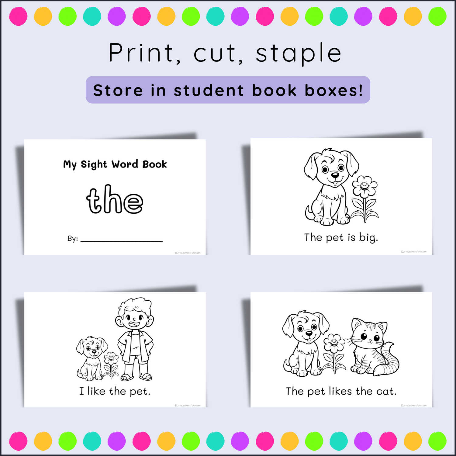 Roll the Sight Word - Kindergarten — Little Learners Tutoring