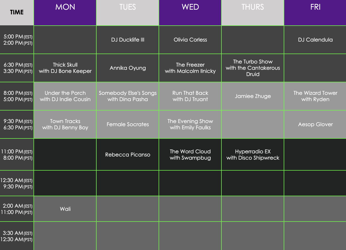 SCHEDULE — Brainrot Radio