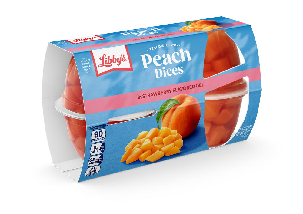 Diced Peaches in Strawberry Gel — Libby's Brand