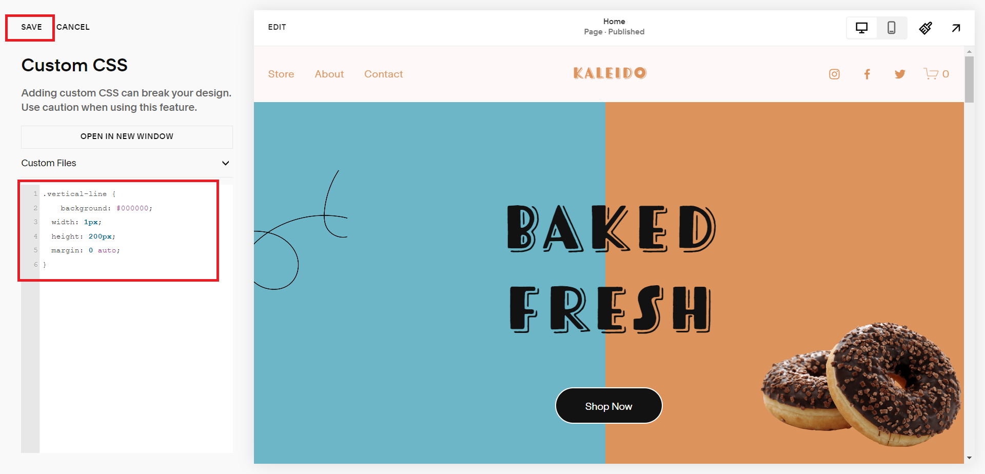 How to add vertical line in squarespace — sstemplatestudio