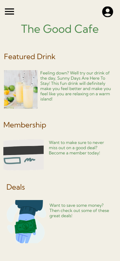 The Good Cafe Mobile App — Kristen Amankwah