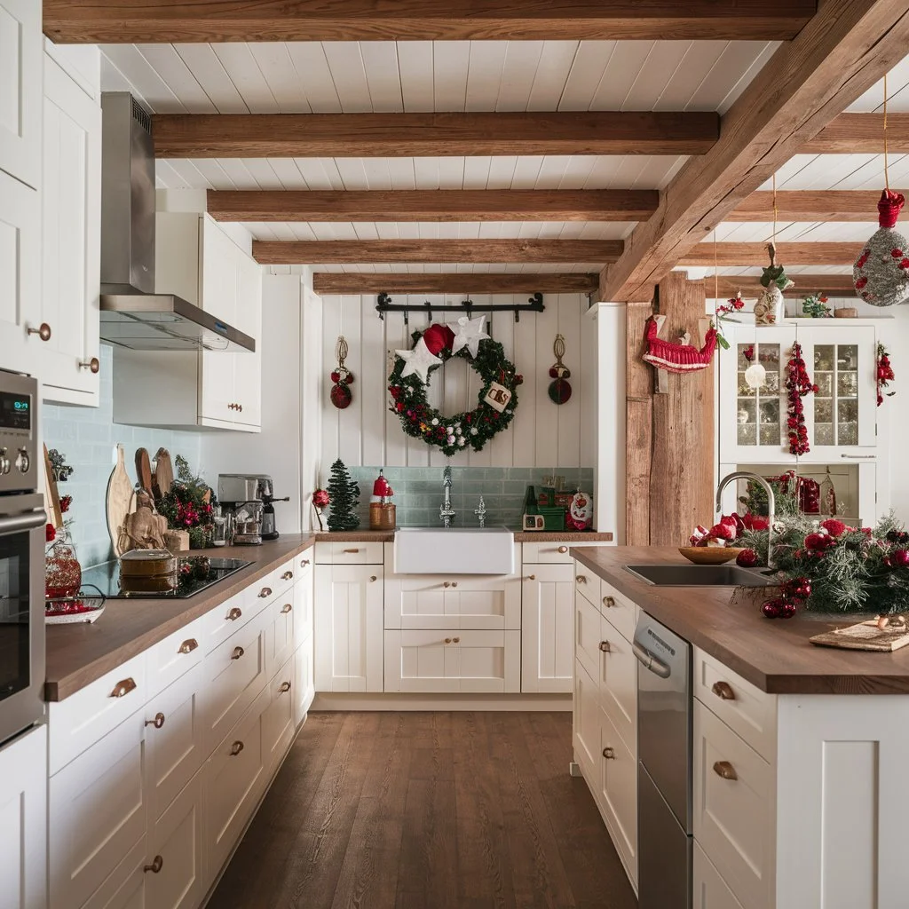 Stunning Coastal Cottage Kitchens Decked Out for Christmas — Celeste's ...
