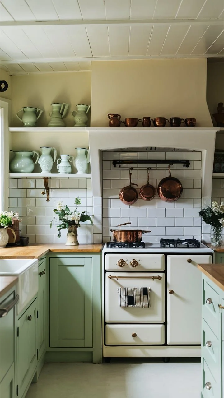 22 Serene Green Cottage Kitchen Ideas — Celeste's Coastal Cottage