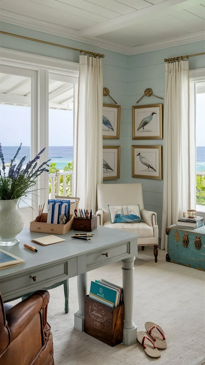 Charming Workspace Edition: Cozy Coastal Cottage Offices — Celeste's ...