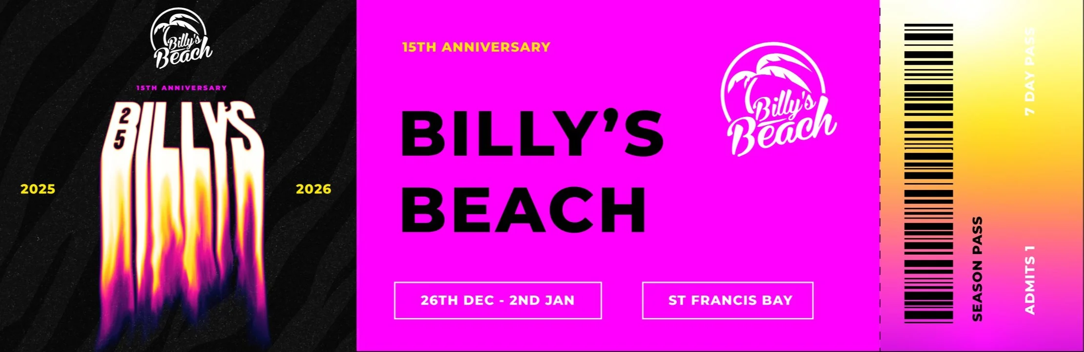 Tickets | Secure Your Spot — Billy's Beach