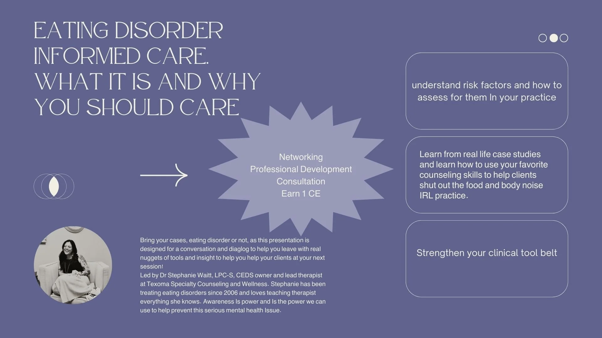 Eating Disorder - Continuing Education - C.E. Training - Workshop