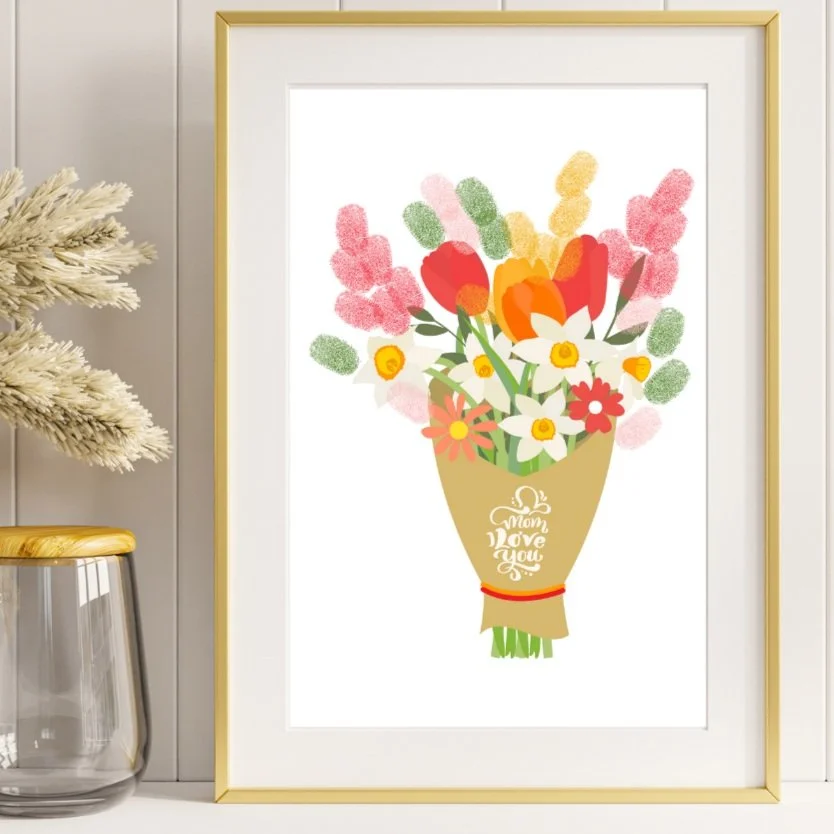 Capture Your Love: FREE Personalized Fingerprint Flower Bouquet for Mom ...