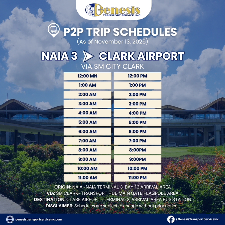 Convenient P2P Bus Services to and from Clark International Airport ...