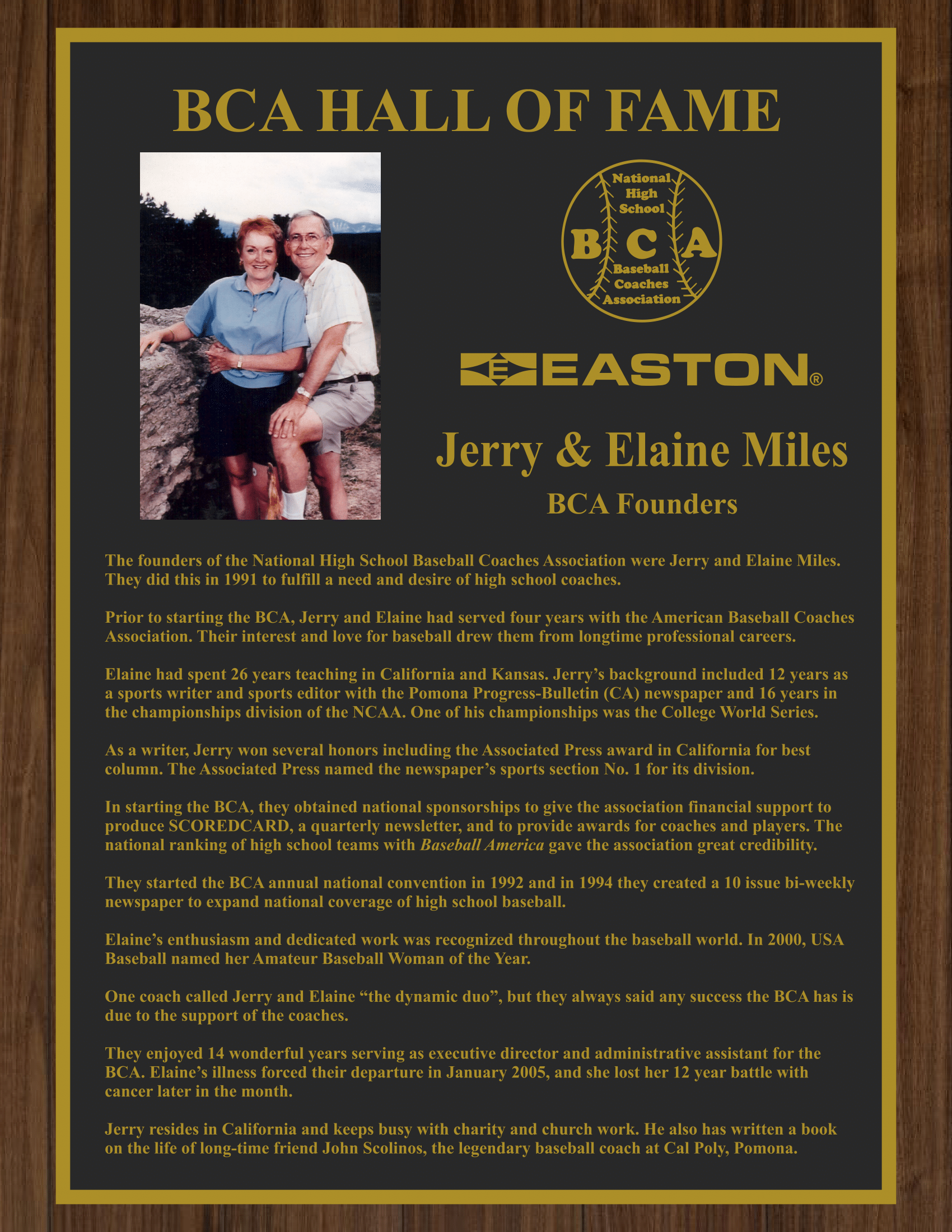 Hall of Fame Inductees — NATIONAL HIGH SCHOOL BASEBALL COACHES ASSOCIATION