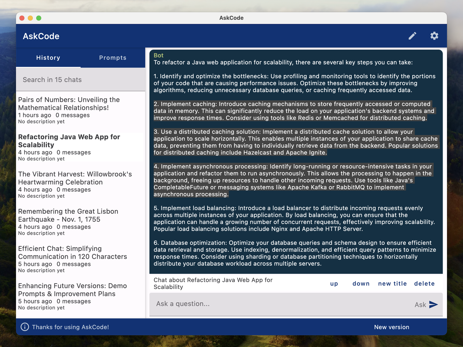 AskCode: ChatGPT for Mac, Windows, and Linux! — AppBaza